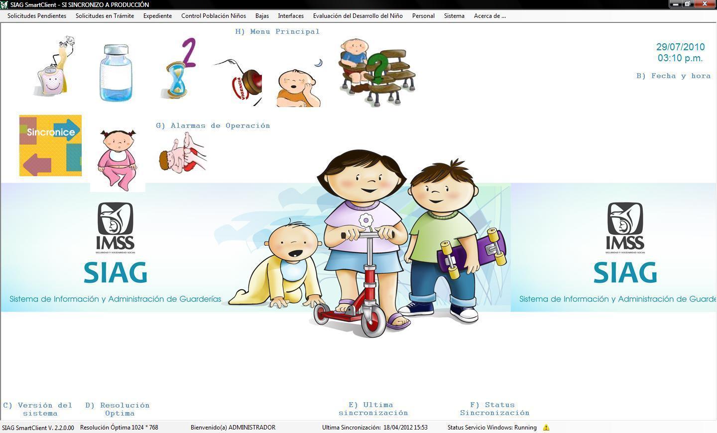 Pantalla Principal SIAG